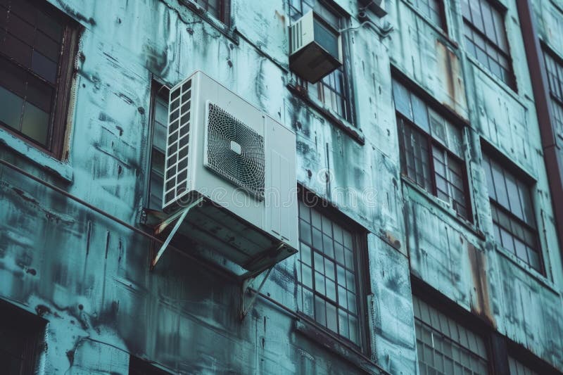 Air Conditioning Unit Installed on the Exterior Wall of a Building ...