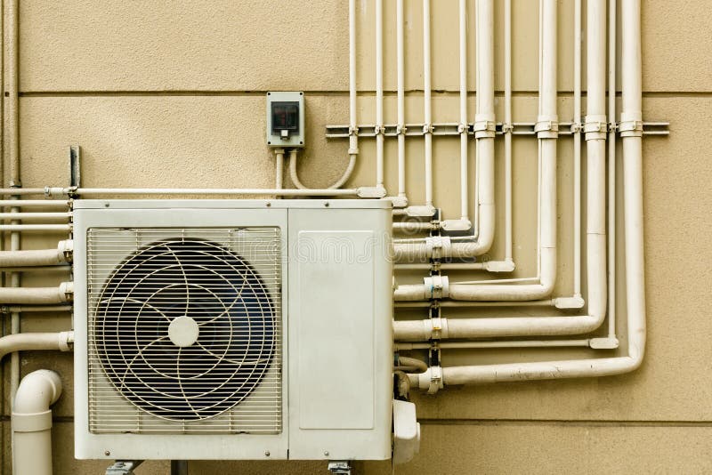 Air Conditioning Unit Sitting Outside Stock Photo - Image of ...