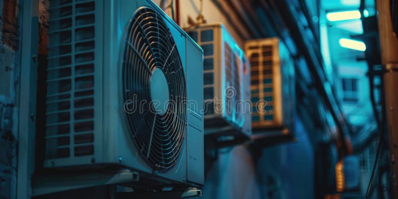 Air Conditioning Units on Building Stock Photo - Image of maintenance ...