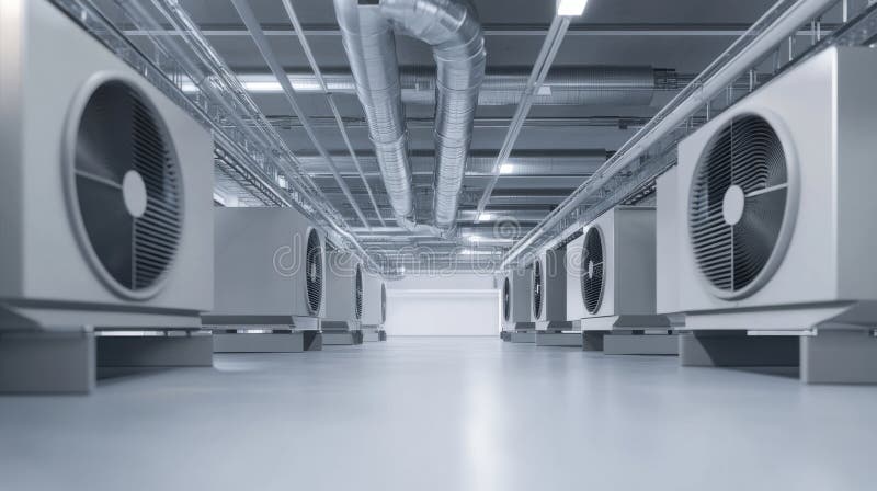 Air Conditioning Units Installed in a Modern Industrial Facility ...