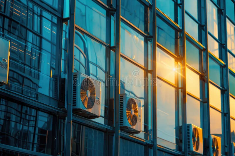 Air Conditioning Units Installed on the Side of a Building, Providing ...