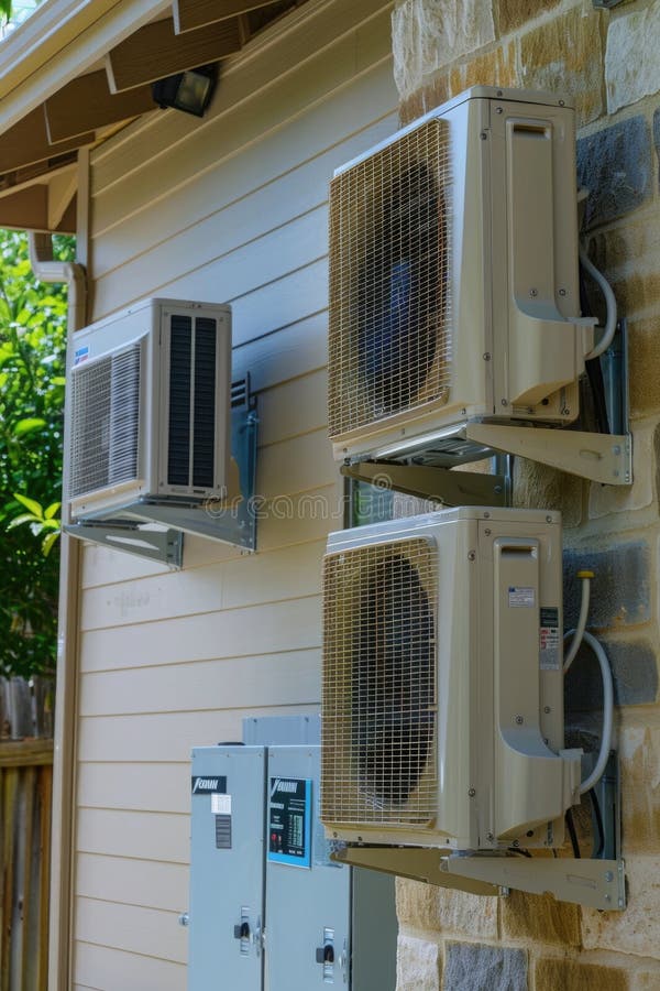 Air Conditioning Units Installed on the Side of a Residential House ...
