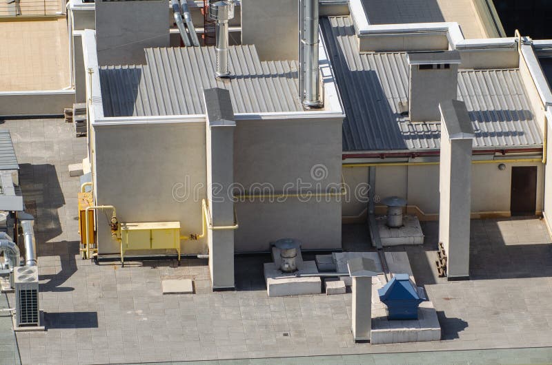 Air Conditioning and Ventilation System Installed on the Roof of an ...