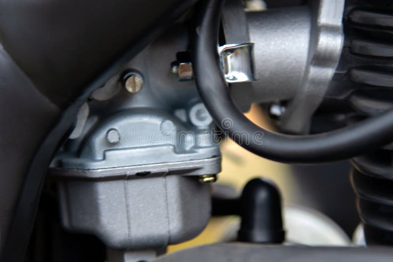 Air-cooled Internal Combustion Engine for a Motorcycle Close-up Stock ...