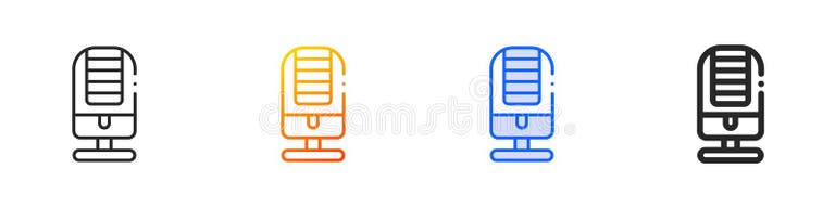 Air Cooler Icon.Thin Linear, Gradient, Blue Stroke and Bold Style Design Isolated on White ...