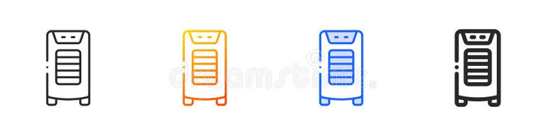 Air Cooler Icon.Thin Linear, Gradient, Blue Stroke and Bold Style Design Isolated on White ...