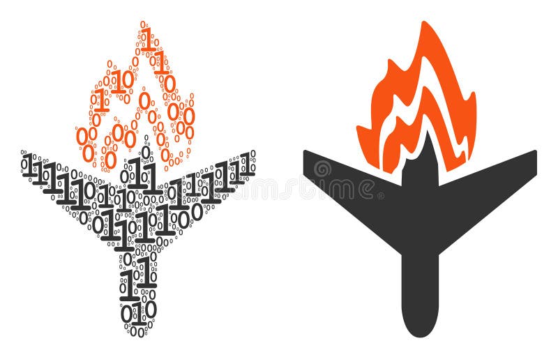 Air Crash Collage of Binary Digits Stock Vector - Illustration of ...