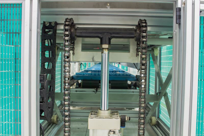 The Air Cylinder of Pneumatic System on Production Line in Clean Room ...