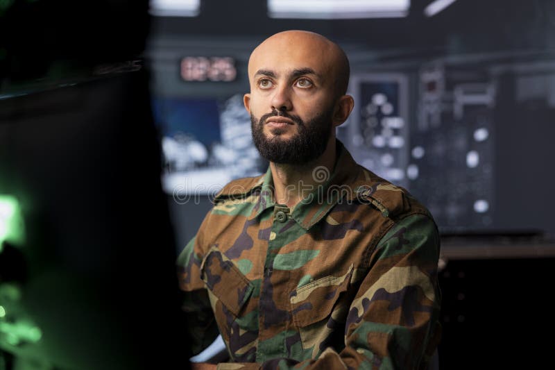 Air Defense Command Professional Using Radar Infrastructure Stock Photo ...