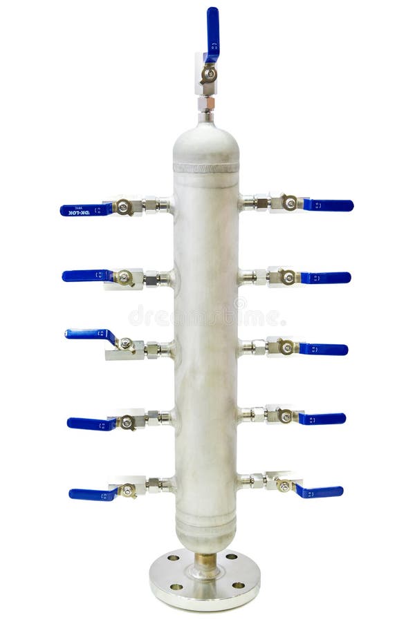 Air Distributor with Valves Isolated White Stock Image - Image of ...