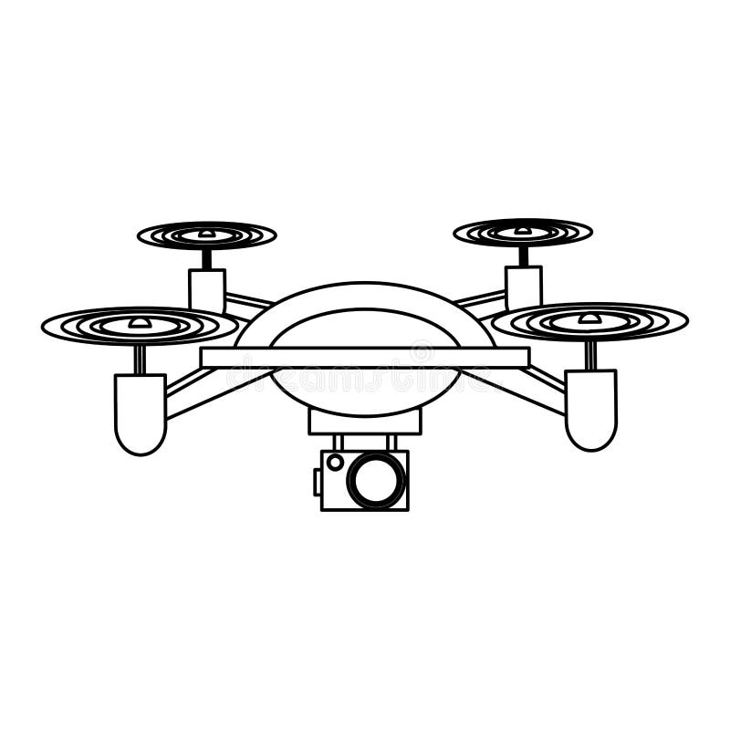 Air Drone Remote Control Cartoon in Black and White Stock Vector ...
