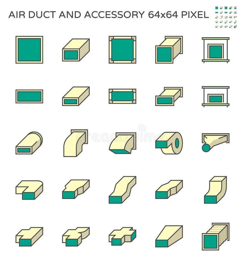 Air Duct and Accessory Icon Stock Vector - Illustration of construction ...