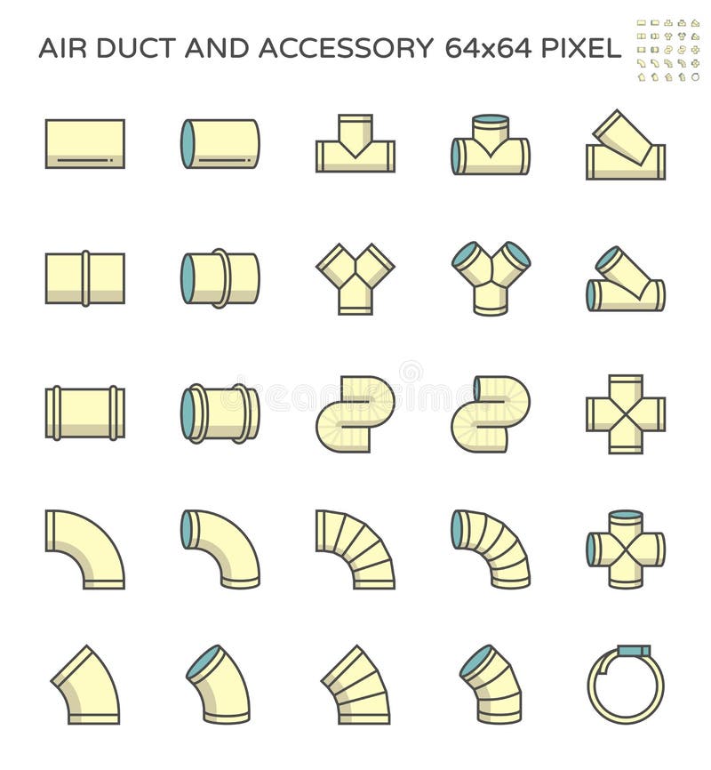 Air Duct and Accessory Icon Stock Vector - Illustration of cold ...