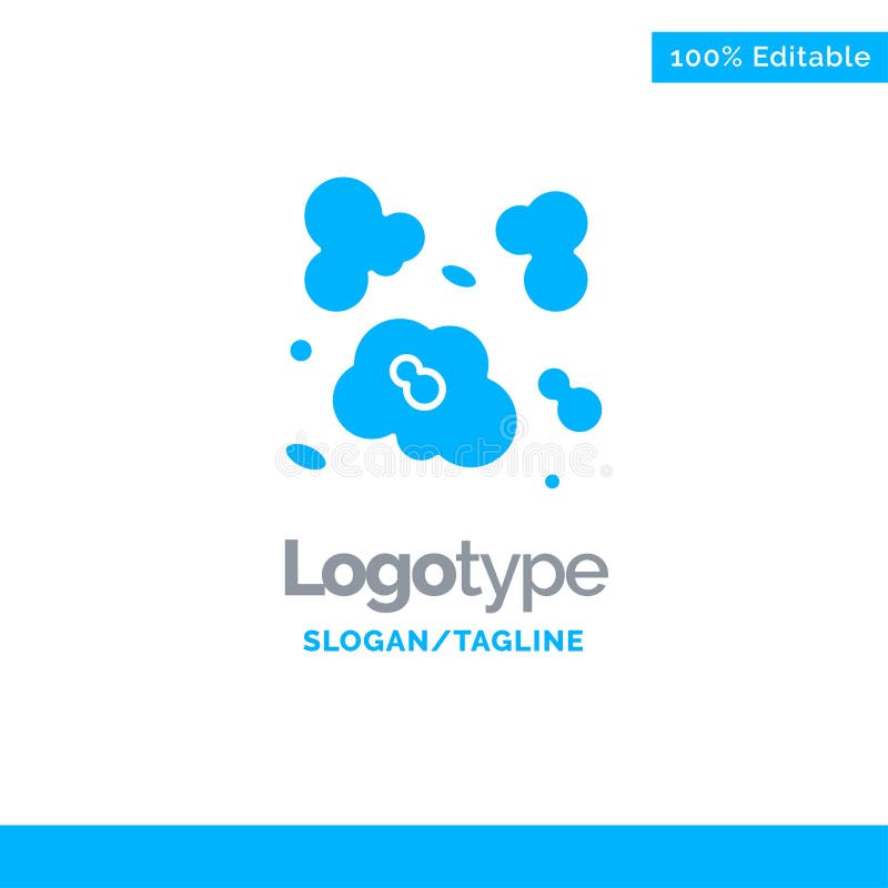 Air, Dust, Environment, Pollution Blue Solid Logo Template. Place for ...