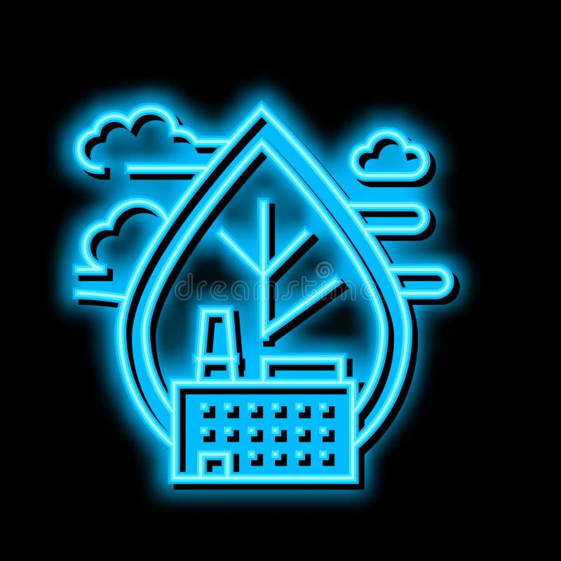 Air Emissions and Ambient Air Quality Neon Glow Icon Illustration Stock ...