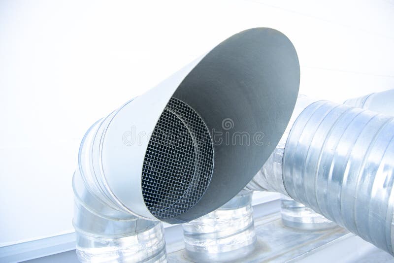 Air Extractor and Ducts on the Roof of a Warehouse Stock Image - Image ...