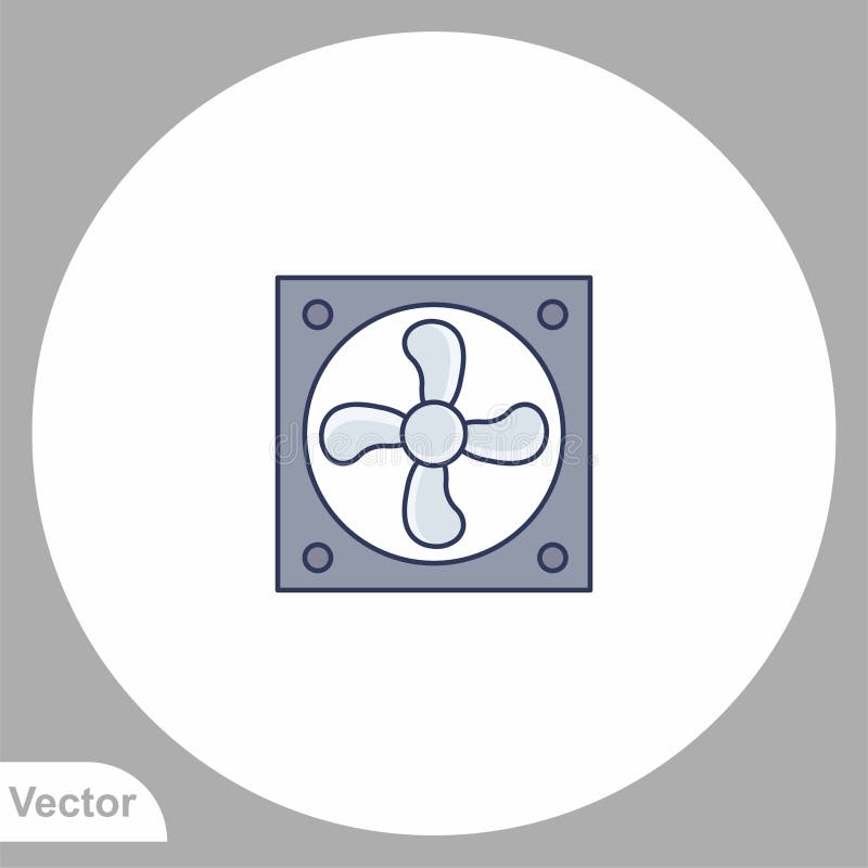 Air Fan Vector Icon Sign Symbol Stock Vector - Illustration of ...