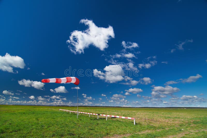 Air Field Direction Sign and a Wind Force Stock Photo - Image of safety ...