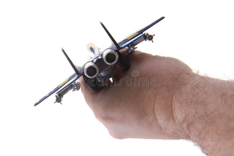 Air Fighter Toy in Human Hand Stock Photo - Image of people, airplane ...