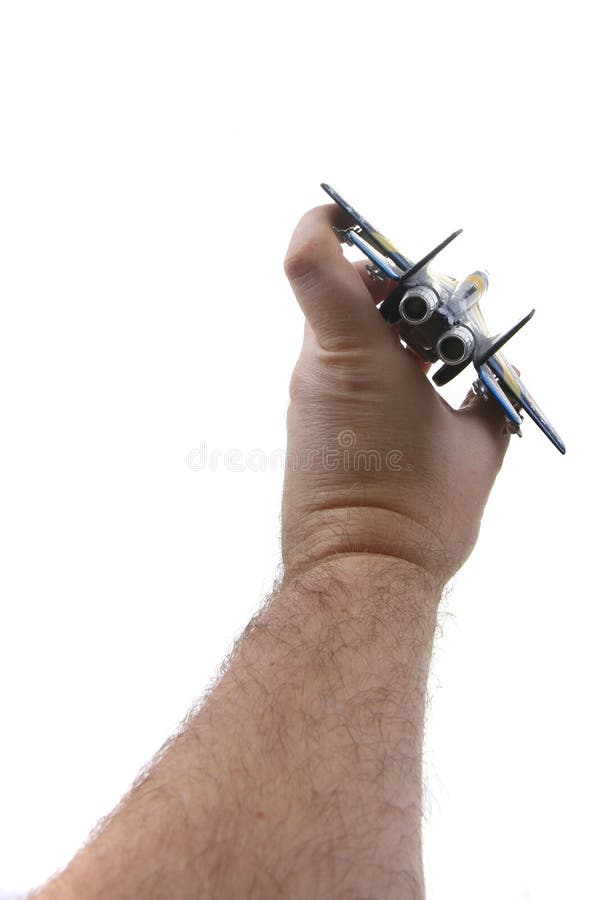Air Fighter Toy in Human Hand Stock Photo - Image of people, airplane ...