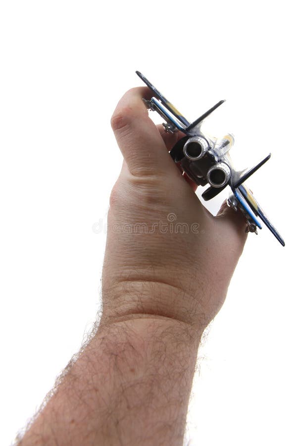 Air Fighter Toy in Human Hand Stock Photo - Image of people, airplane ...