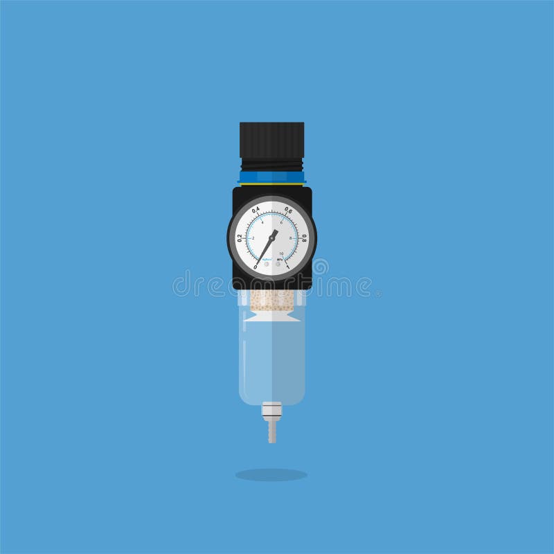 Air Filter Regulator Flat Vector Design Isolated from Background. Stock ...