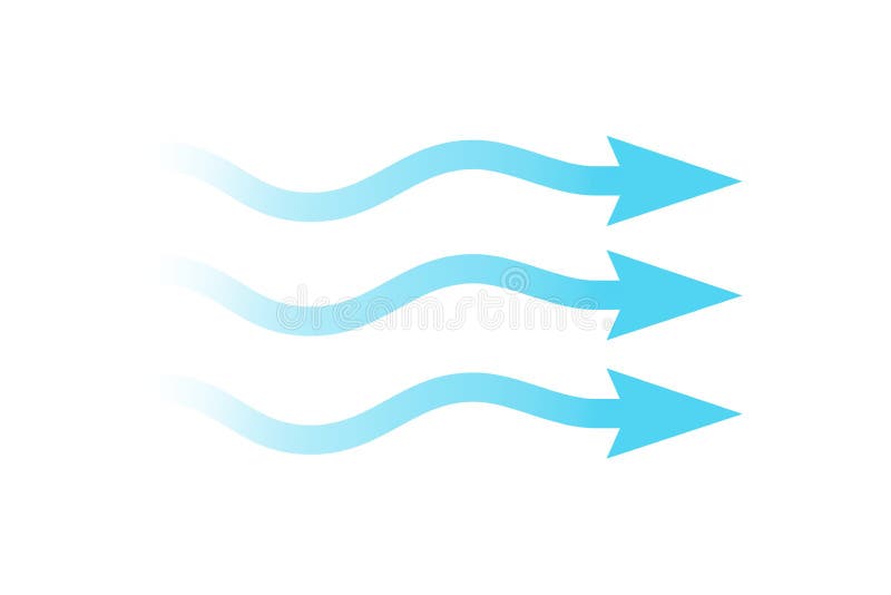 Air Flow. Blue Arrow Showing Direction of Air Movement. Wind Direction ...