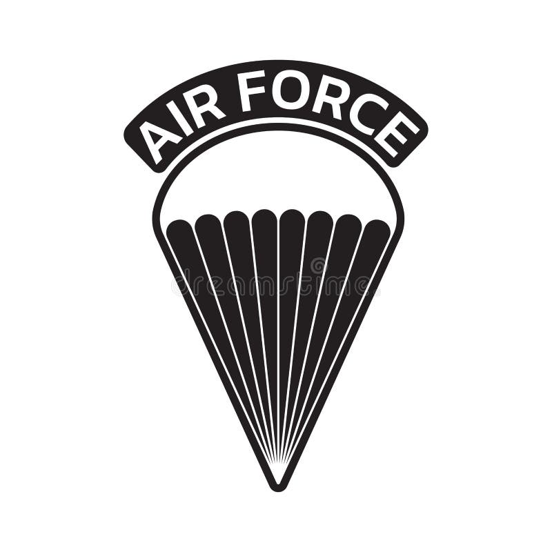 Air Force Badge or Emblem with Parachute. Military and Army Patch ...
