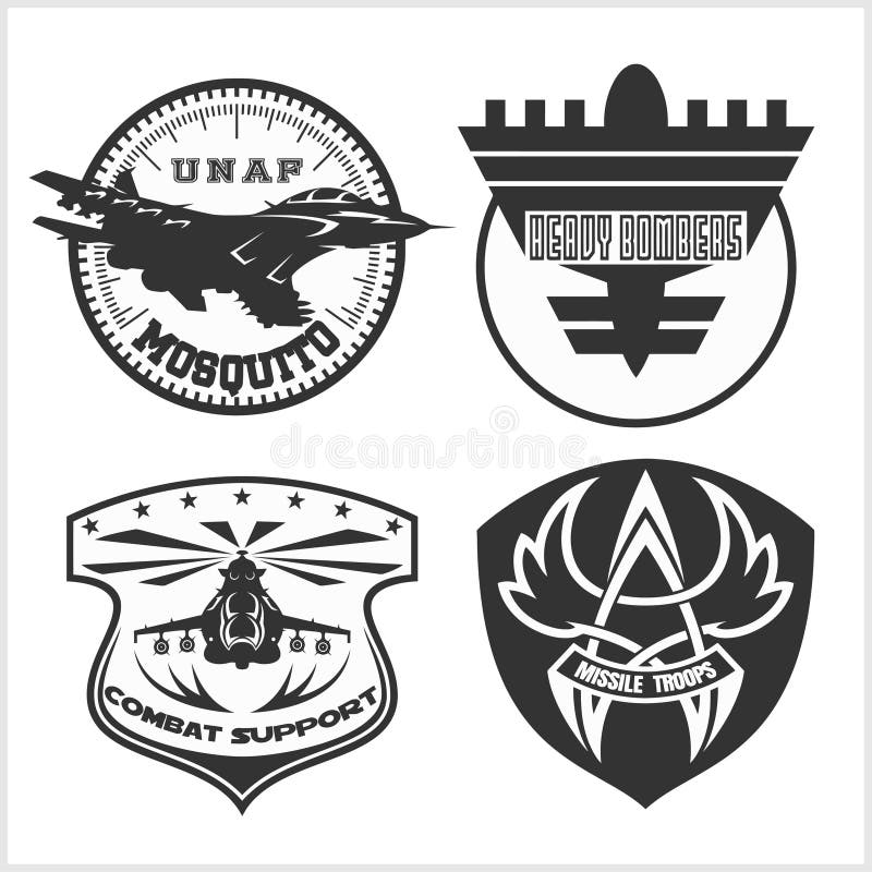 Air Force Military Emblem Set Vector Design Template Stock Vector ...