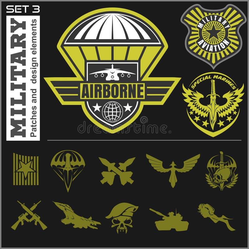 Air Force Military Emblem Set Vector Design Template Stock Vector ...