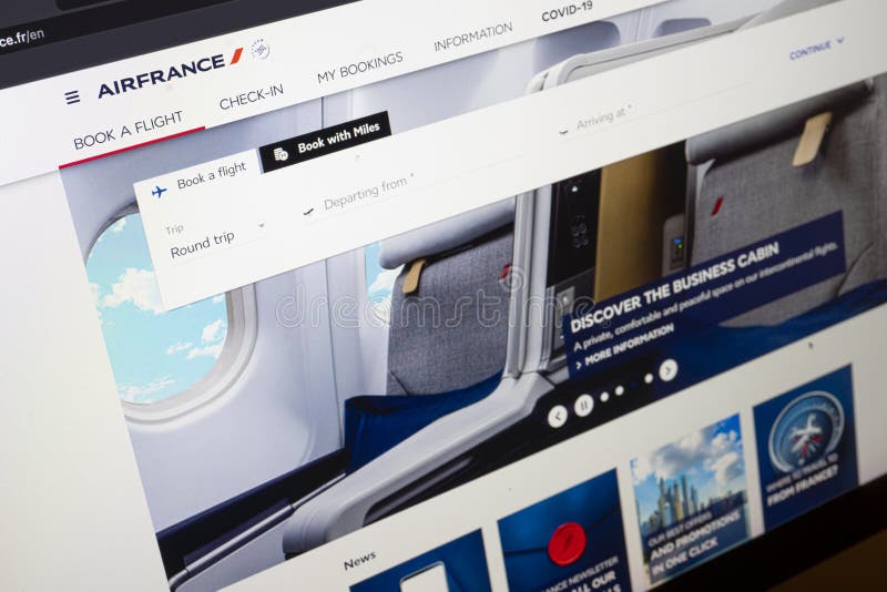 Air France web site editorial photography. Image of departure - 263634722