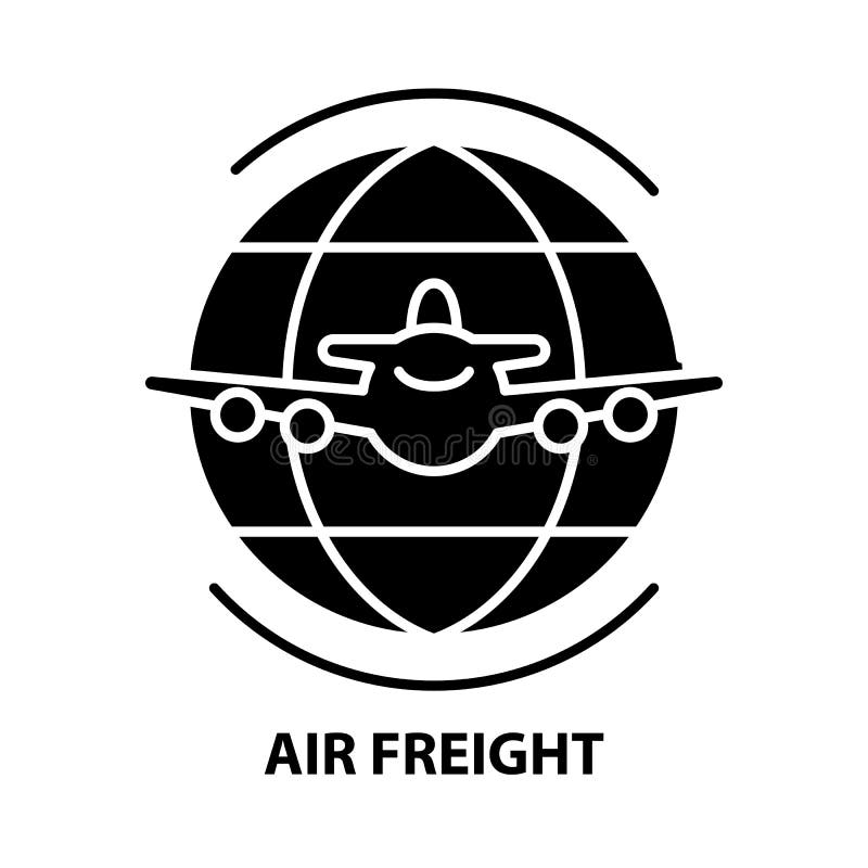 Air Freight Icon, Black Vector Sign with Editable Strokes, Concept ...
