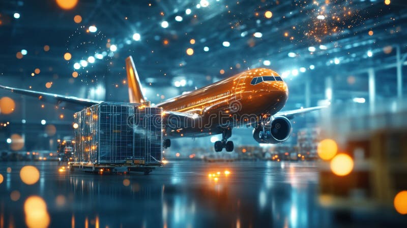 Air Freight Logistics in Global Trade Environment Stock Illustration ...