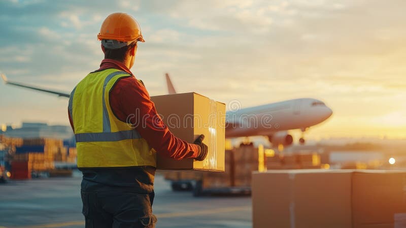 Air Freight Operations and Customs Clearance Process Stock Illustration ...