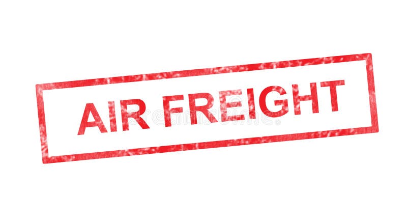 Air Freight in Red Rectangular Stamp Stock Illustration - Illustration ...