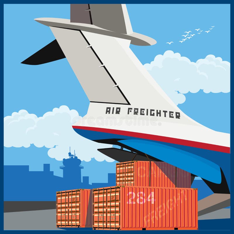 Air freighter stock vector. Illustration of tower, flight - 61428858