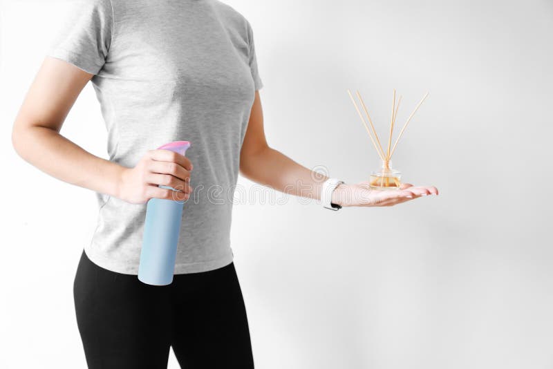 Air Freshener Spray or Aroma Diffuser. Choice, Place for Text Stock ...