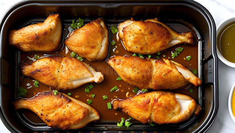 Air Fryer Chicken Middle Wing Stick Stock Illustration - Illustration ...