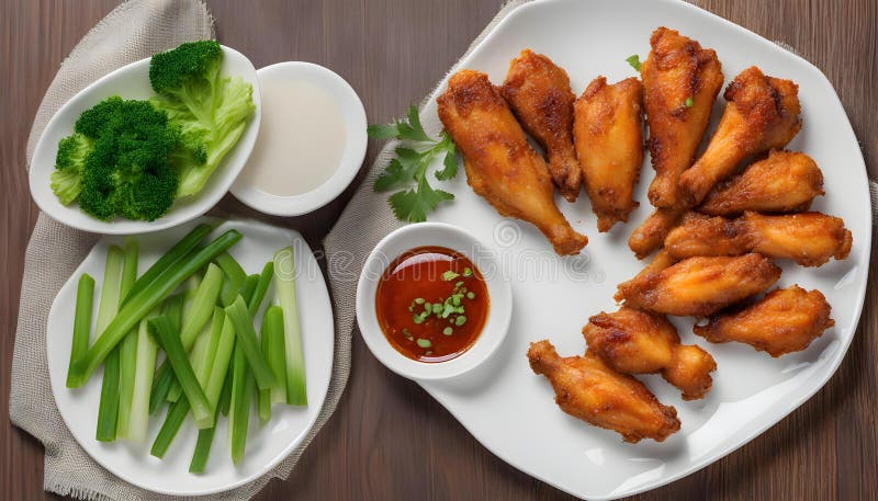 Air Fryer Chicken Middle Wing Stick Stock Illustration - Illustration ...