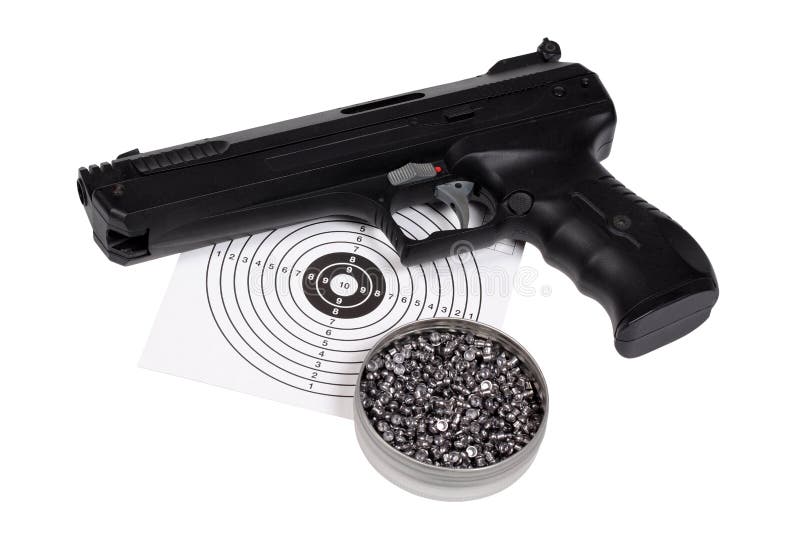 Air Gun with Gun-shield and Pellets in Box Stock Photo - Image of ...
