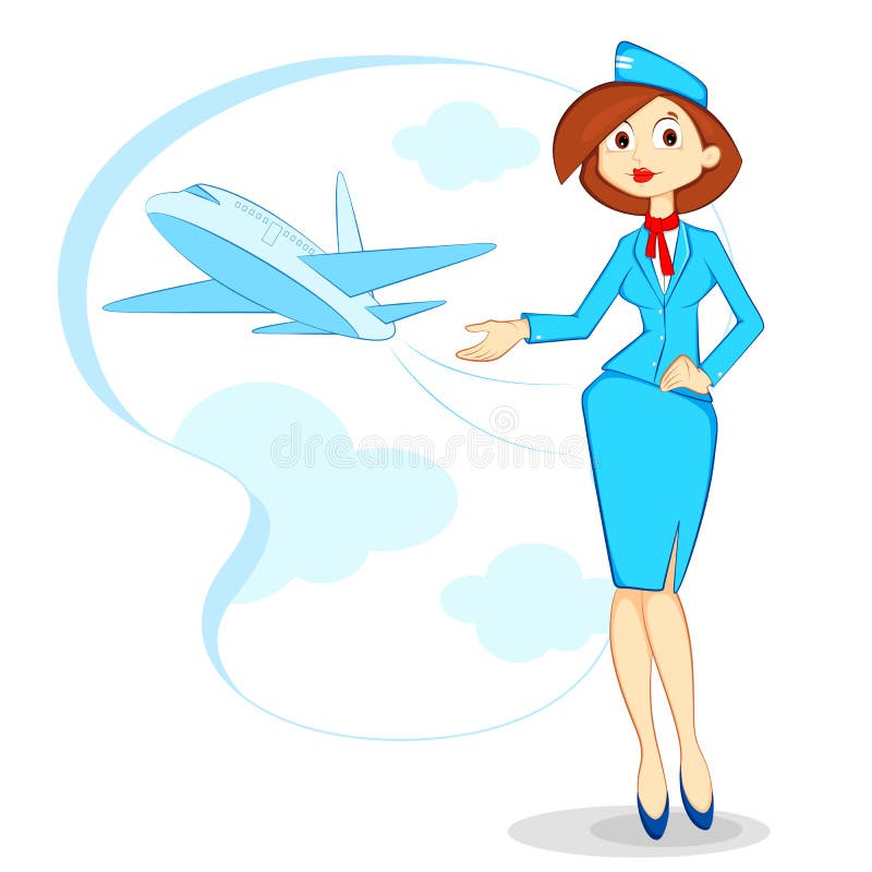 Air Hostess stock vector. Illustration of airplane, aviation - 23398239