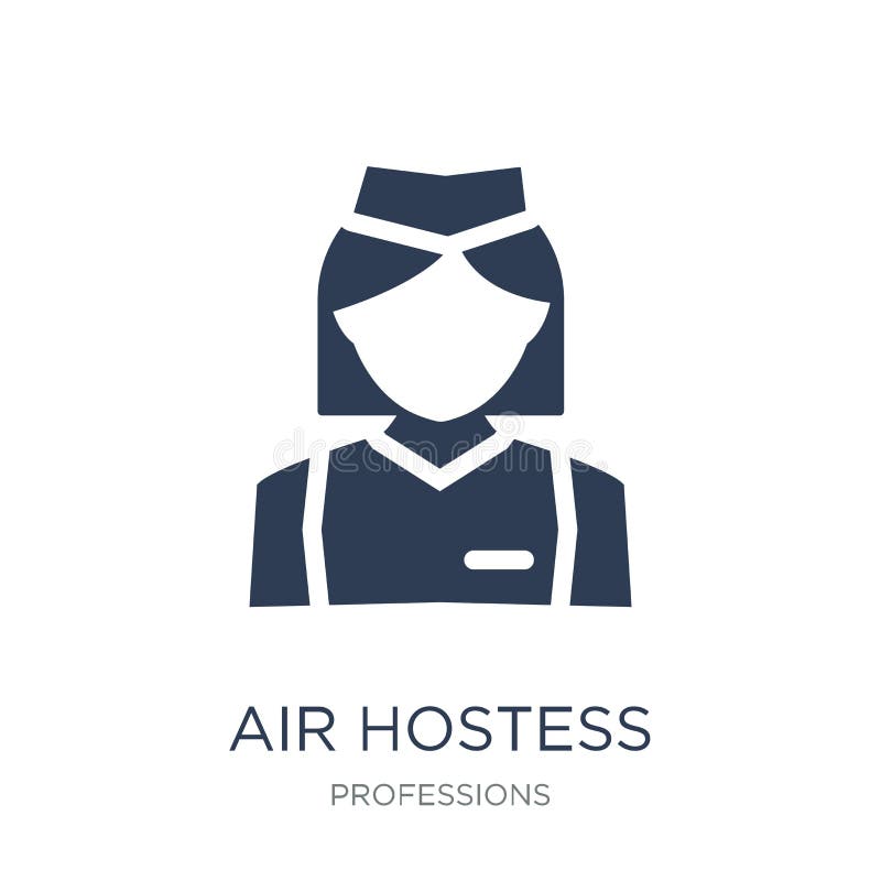Air Hostess Icon. Trendy Flat Vector Air Hostess Icon on White B Stock ...