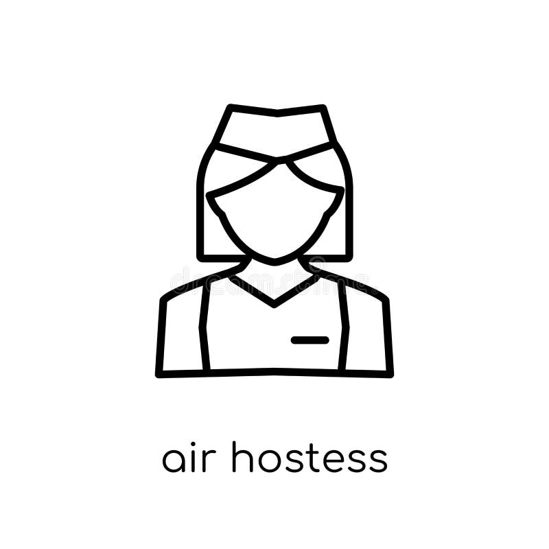 Air Hostess Icon. Trendy Modern Flat Linear Vector Air Hostess I Stock ...