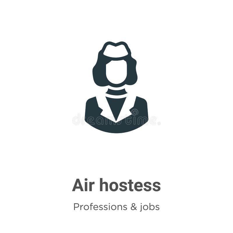Air Hostess Sign Icon, Black Vector Sign with Editable Strokes, Concept ...