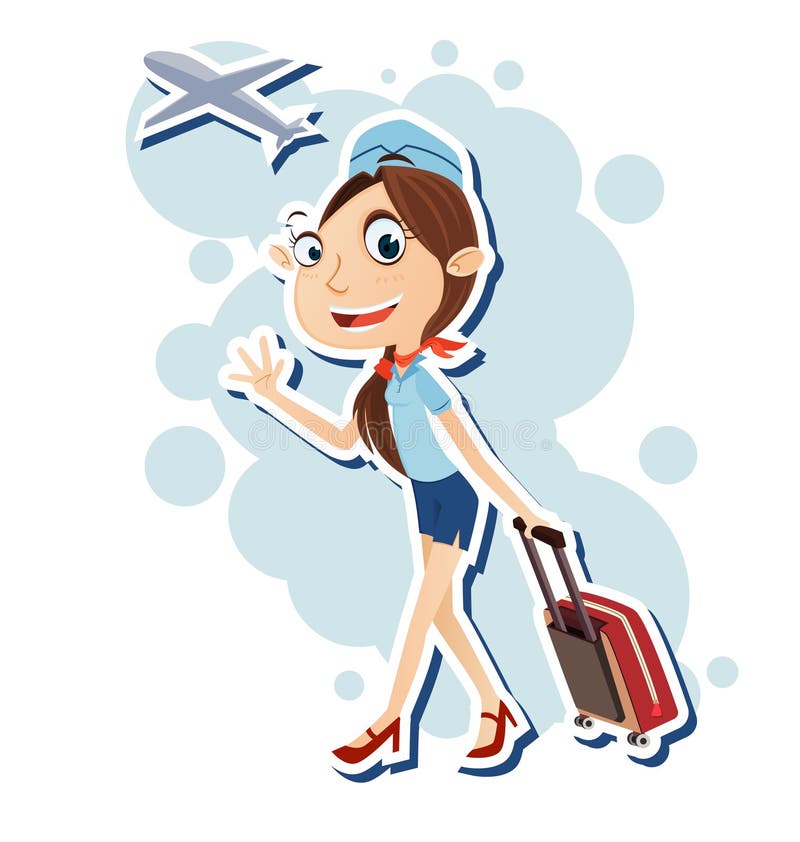 Air hostess stock illustration. Illustration of female - 56200344
