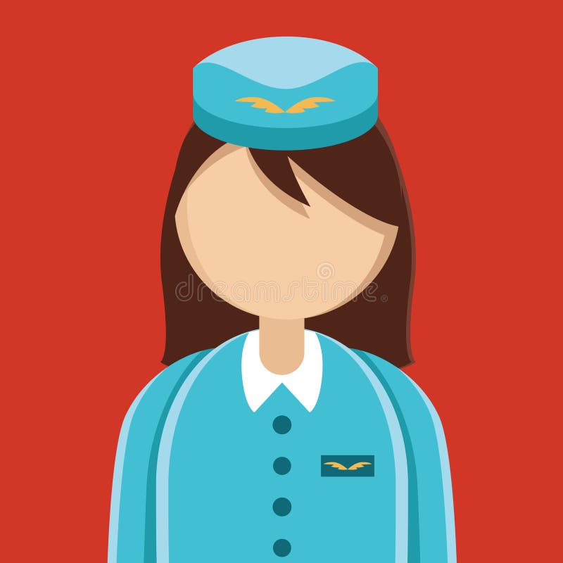 Air Hostess. Vector Illustration Decorative Design Stock Vector ...