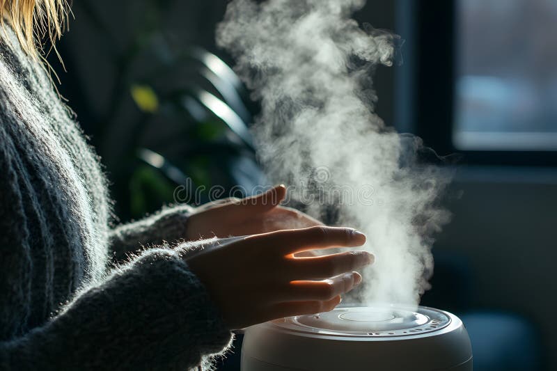 Air Humidification Device at Home in a Dry Room Stock Illustration ...