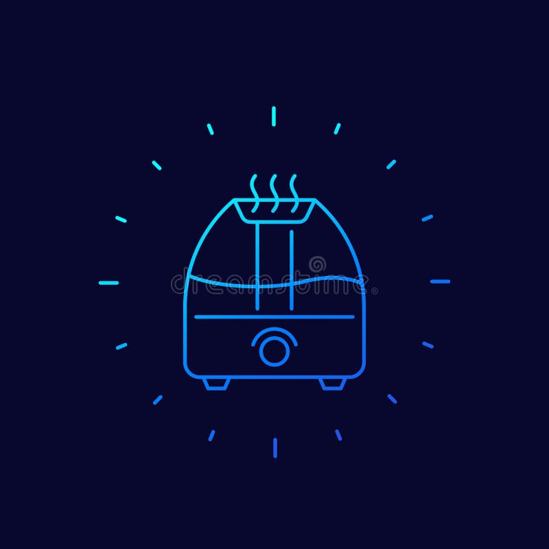 Air Humidifier Icon, Thin Line Design Stock Vector - Illustration of ...