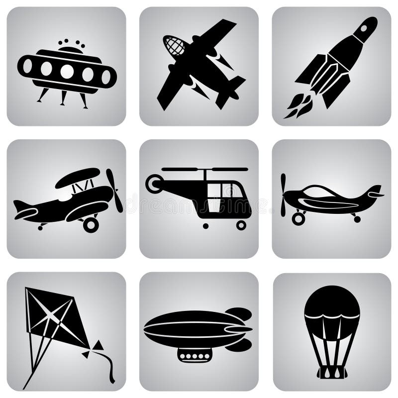 Air icons stock vector. Illustration of propeller, clip - 12998218
