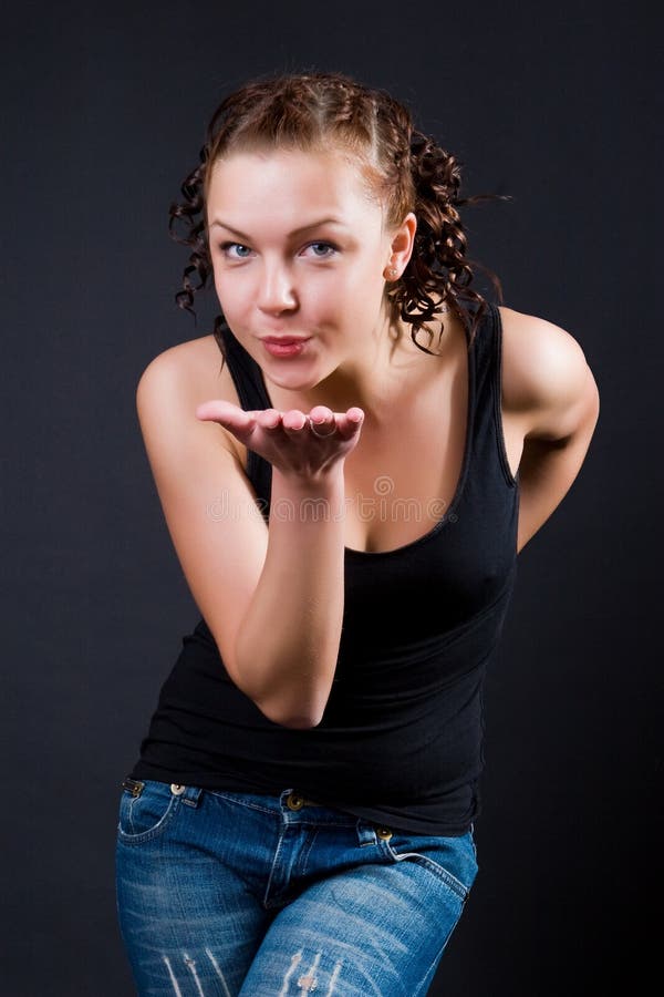 Air kiss stock image. Image of face, hair, love, shirt - 9230945